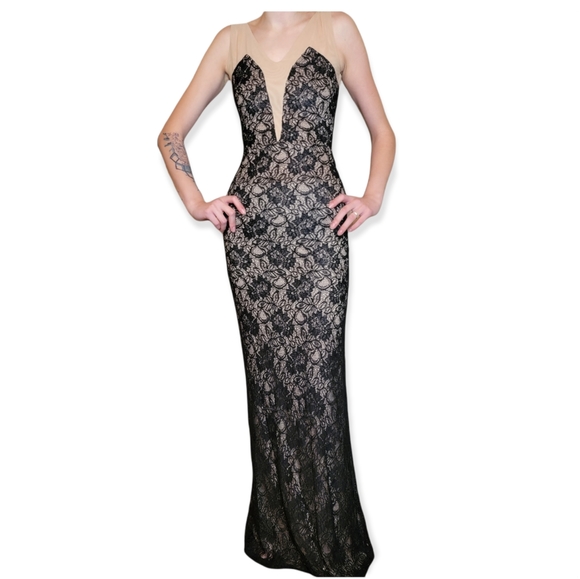 Va Va Voom | Dresses | Va Va Voom Sleeveless Black Lace Bodycon Floor ...